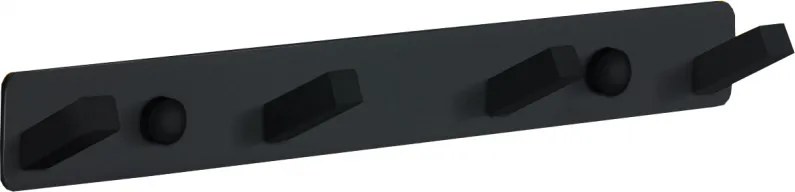 Mexen příslušenství, Věšák na ručníky 4-háčky, černá, 709174-70