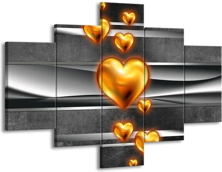 Zlatí srdce 100x70 cm