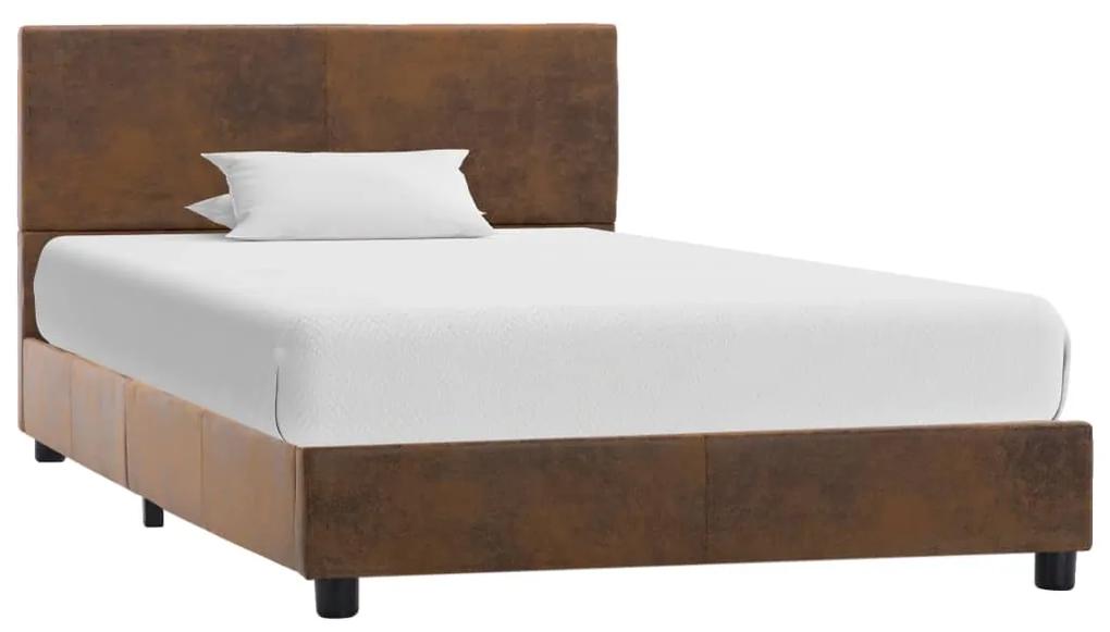 Rám postele hnědý umělá broušená kůže 90 x 200 cm,  284780