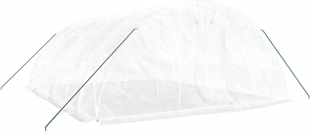 Skleník s ocelovým rámem bílý 30 m² 6 x 5 x 2,3 m 3188095