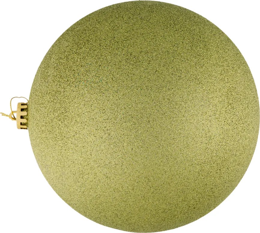 Velká vánoční ozdoba 20 cm plastová koule jablkově zelená glitter