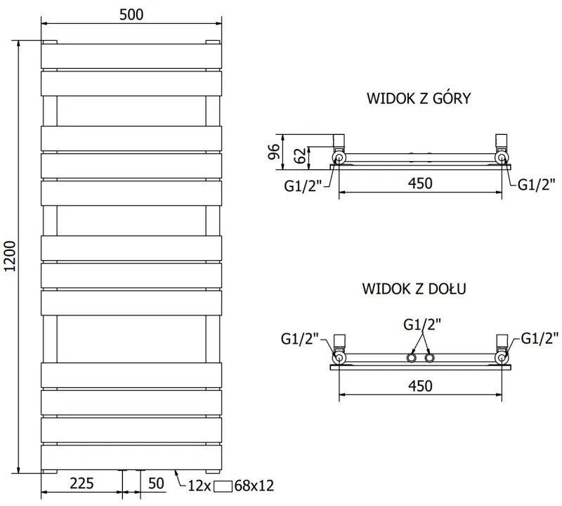Mexen Ceres, elektrické topné těleso 1200 x 500 mm, 600 W, bílá, W111-1200-500-2600-20