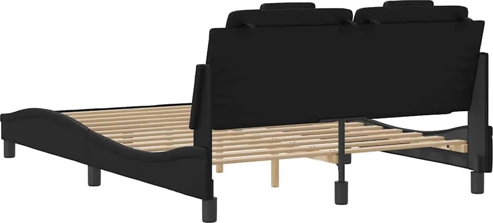 Rám postele Viana bez matrace černý 120 x 200 cm umělá kůže 3208082