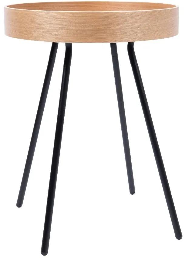 Dubový odkládací stolek ZUIVER OAK TRAY s odnímatelnou deskou 46,5 cm