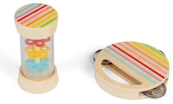 Bigjigs Toys Mini sada dešťová hůlka a tamburína