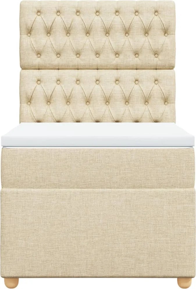 Box spring postel s matrací krémová 80 x 200 cm textil 3293419