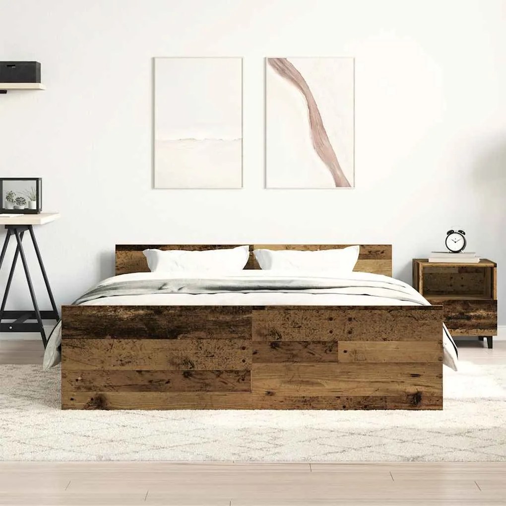 Rám postele bez matrace Staré dřevo 150x200cm Technické dřevo 3328745