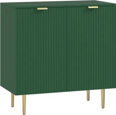 HOMCOM kuchyňské buffet úložný nábytek s 2 dveřmi, nastavitelná police, zvýšené kovové nohy, 80 x 40 x 80 cm, olivově zelená