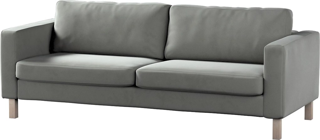 Potah na pohovku IKEA Karlstad, 3-místná, rozkládací barva šedá látka lesklé, sametová