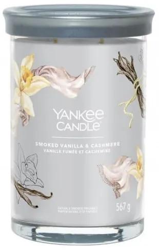 Aromatická svíčka, Yankee Candle Signature Tumbler Smoked Vanilla & Cashmere, hoření až 100 hod