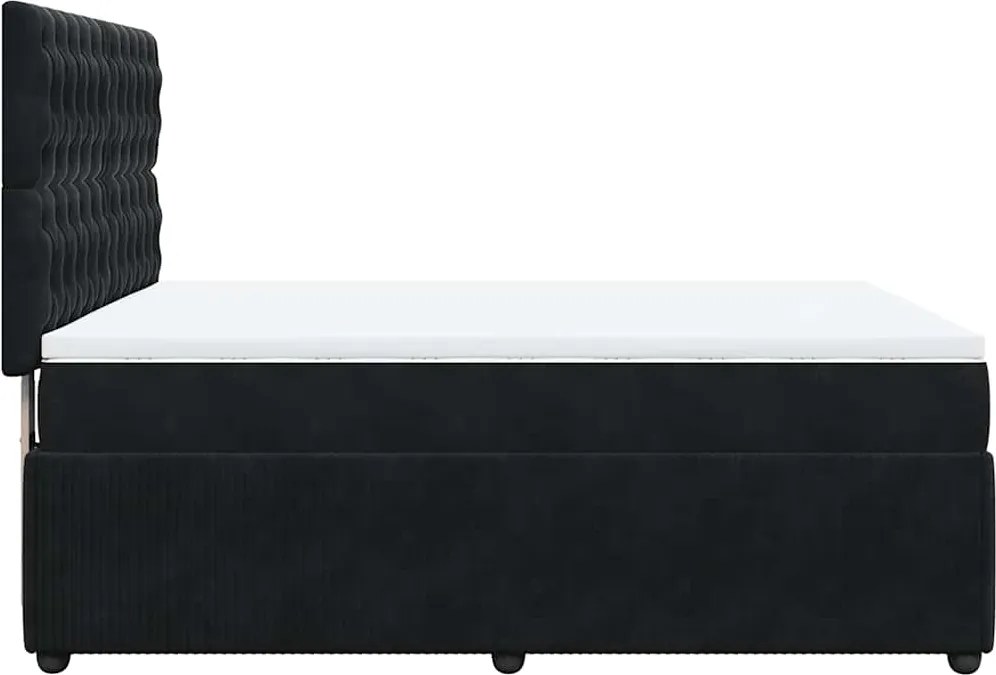 Box spring postel s matrací černá 140x200 cm samet 3294666