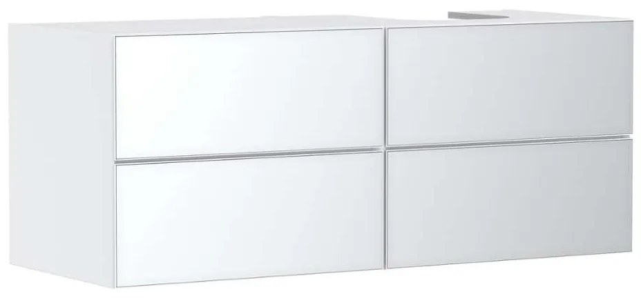Hansgrohe Xevolos E - Umyvadlová skříňka 137x56x55 cm, 4 zásuvky, matná bílá/metalická bílá 54239320