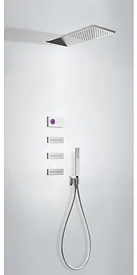 TRES - Termostatický podomítkový elektronický sprchový set SHOWER TECHNOLOGY Včetně elektronického ovládání (bílá barva). Z 09286314