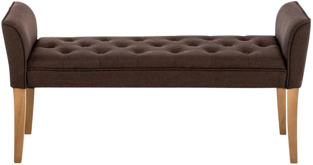 Lavice Cleopatra Chaiselongue látka, nohy antik světlé - Hnědá