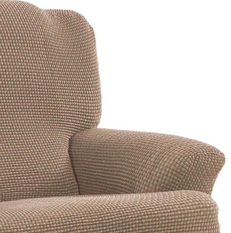 Super strečové potahy NIAGARA oříšková sedačka s otomanem vlevo (š. 200 - 300 cm)