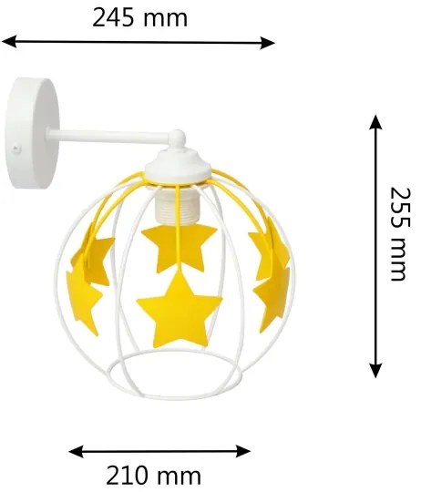Dětská nástěnná lampa STARS 1xE27/15W/230V žlutá/bílá