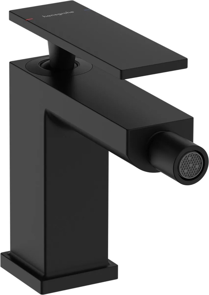 Hansgrohe Tecturis E, bidetová páková baterie s odtokovou soupravou s táhlem, černá matná, HAN-73200670