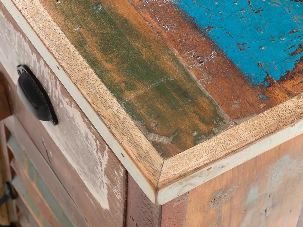 furniture-nabytek.cz - Masivní komoda Westhill z recyklovaného dřeva, lakovaná, vícebarevná – 182×45×90 cm