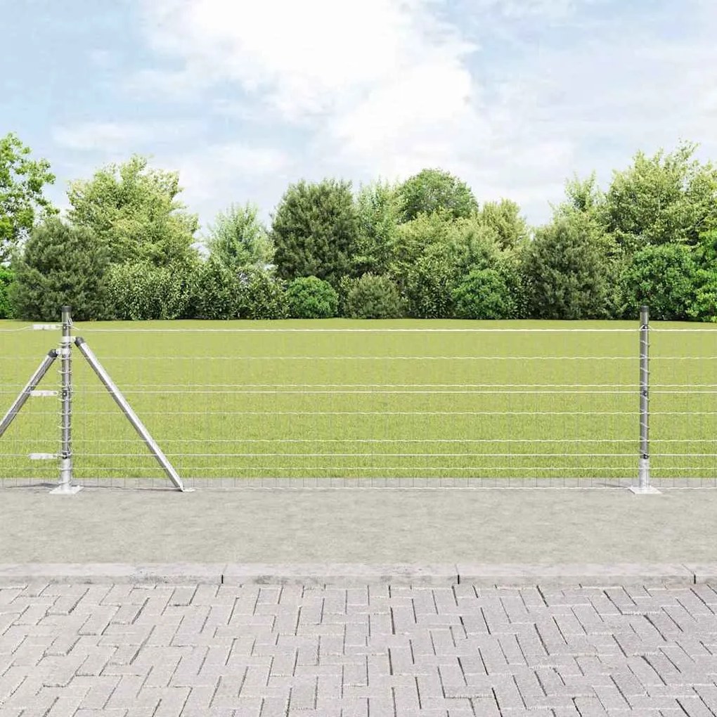 Zahradní euro plot s betonovým základem 10 x 0,4 m Stříbrná 3350997