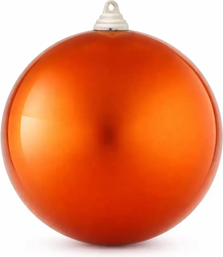 Velká vánoční koule 20 cm, měděná lesklá, plastová
