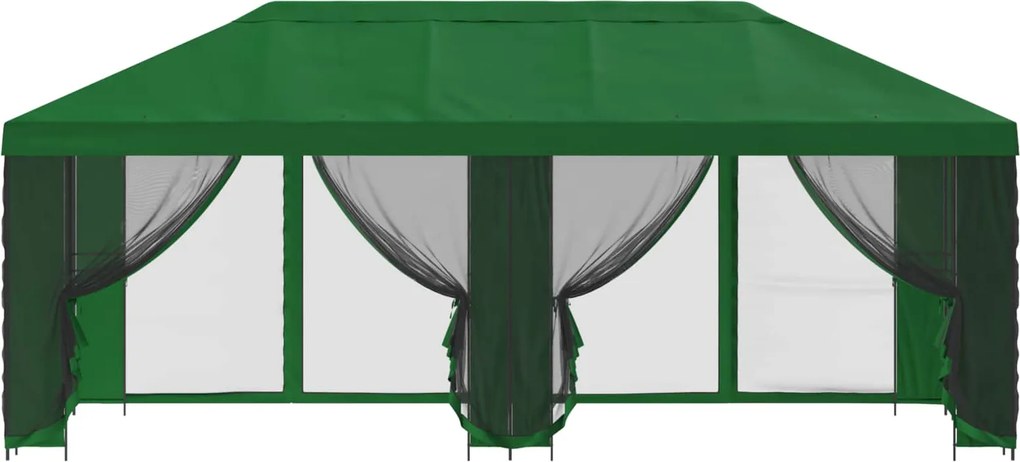 Zahradní altán se stěnami 6 x 3 m Zelená Polyester a ocel 3376023
