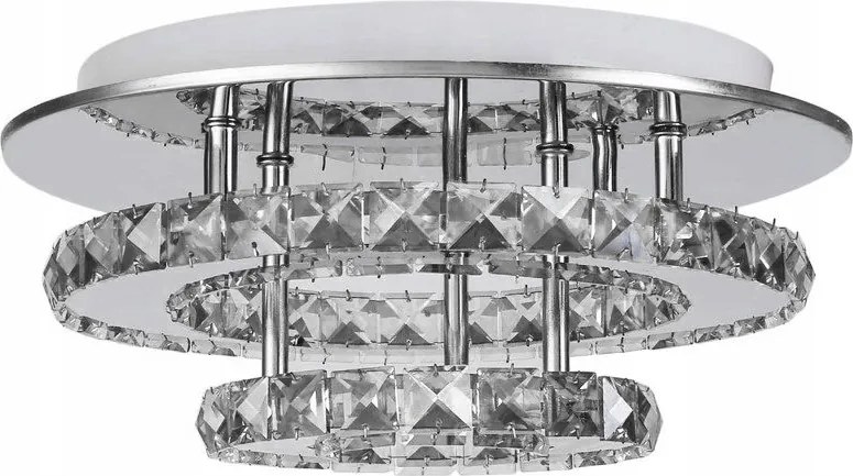 Toolight Toolight, LED křišťálové závěsné stropní svítidlo 20W, neutrální barva, APP412-C, chromová, OSW-65010