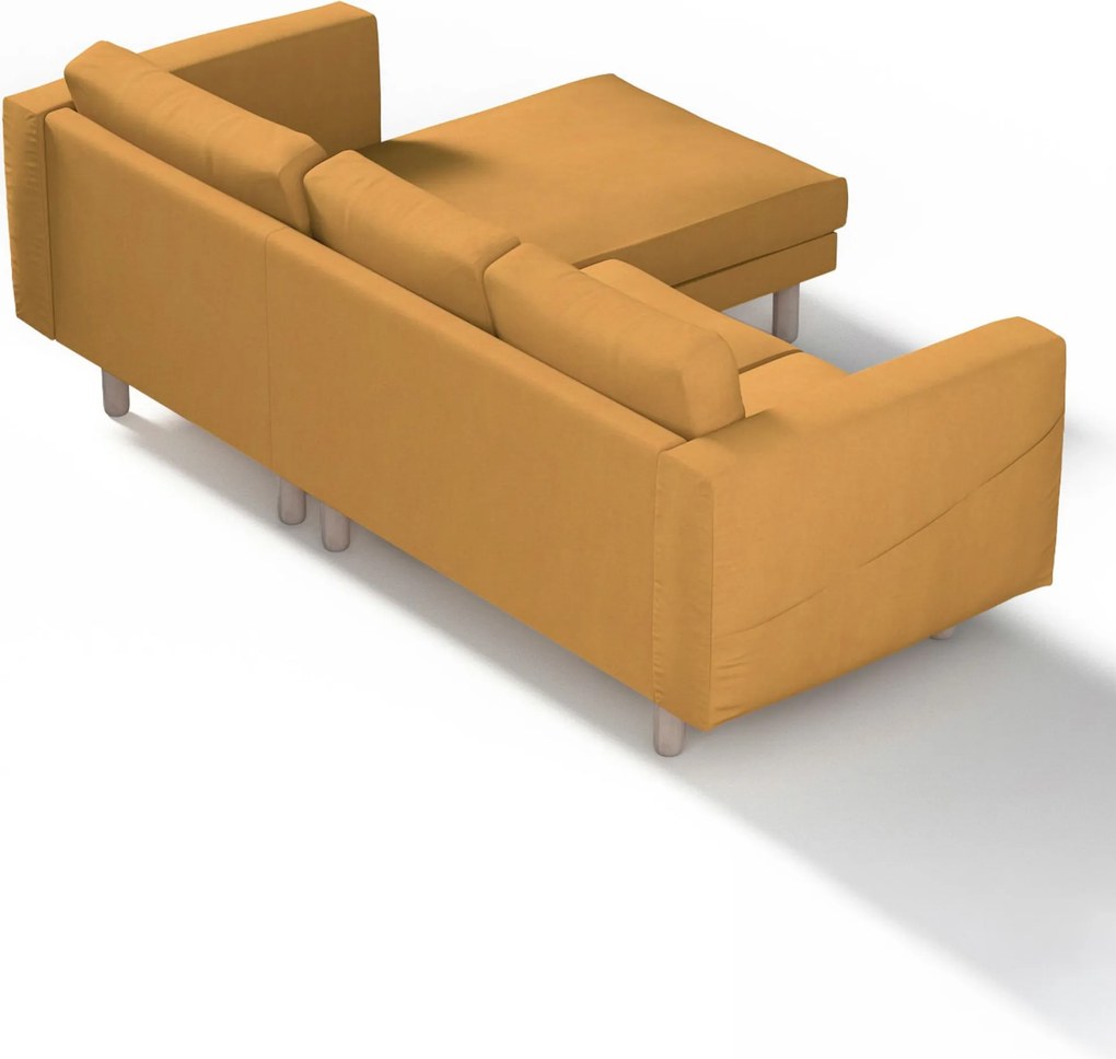 Potah na pohovku IKEA Norsborg 3-místná se šezlongem barva žlutá látka pletený vzor