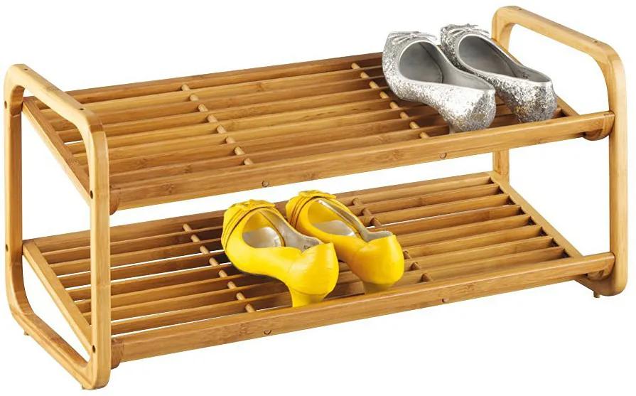 Bambusový stojan na boty, obuv, 2 úrovně, ZELLER (4003368135694) | BIANO