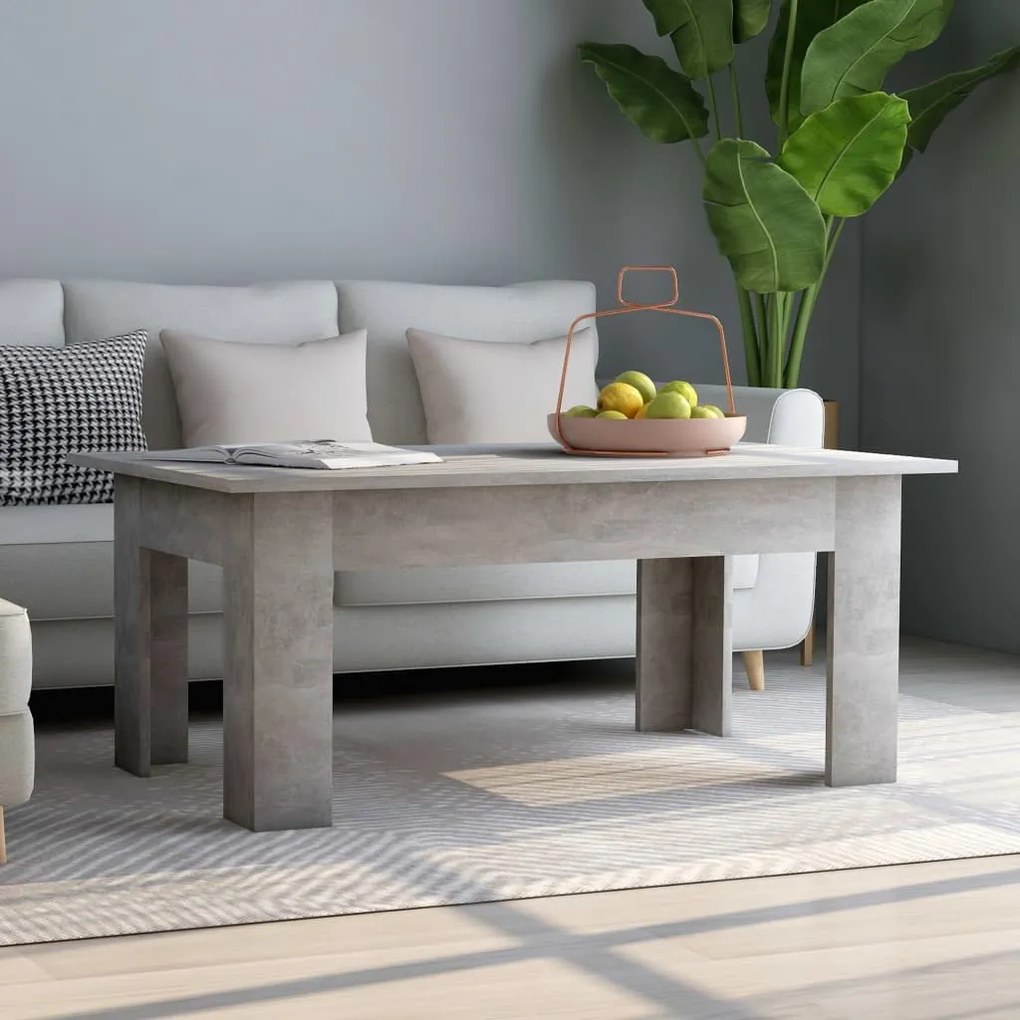 Konferenční stolek betonově šedý 100 x 60 x 42 cm dřevotříska - Default Title