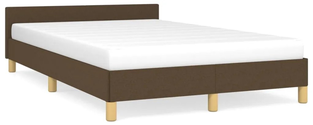 vidaXL Rám postele s čelem tmavě hnědý 120 x 190 cm textil