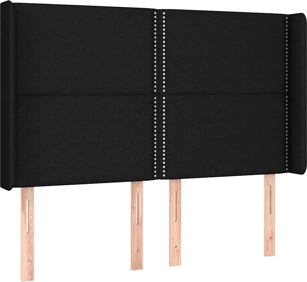 Box spring postel s matrací a LED černá 140x190 cm textil 3138231