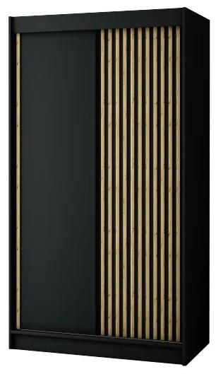 Šatní skříň 120 cm Ladonna (černá matná). 1045675