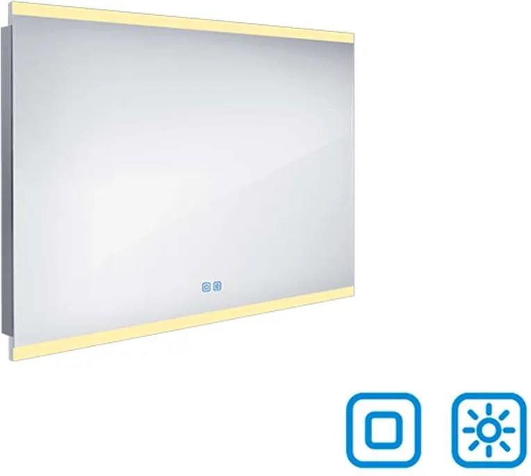 Nimco - Zrcadlo s LED osvětlením, 100x70 cm, dvěma dotykovými senzory ZP 12004VX