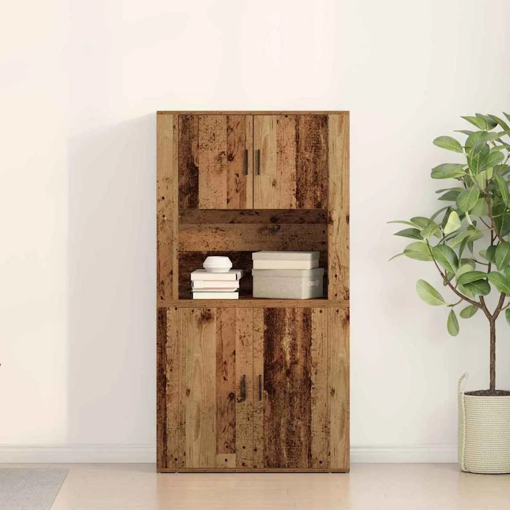 Vysoký bufet Staré dřevo 80 x 33 x 150 cm Kompozitní dřevo 3334336