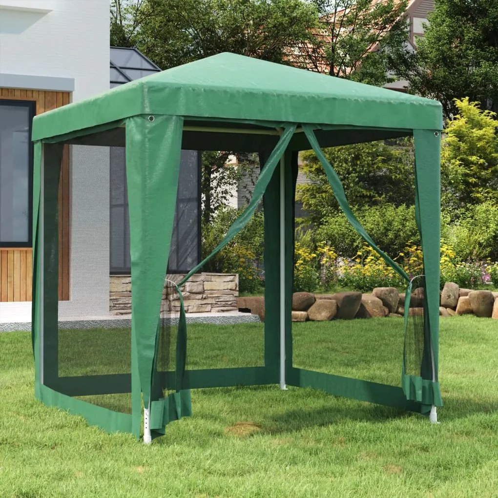 Party stan se 4 síťovanými bočnicemi zelený 2 x 2 m HDPE 319218