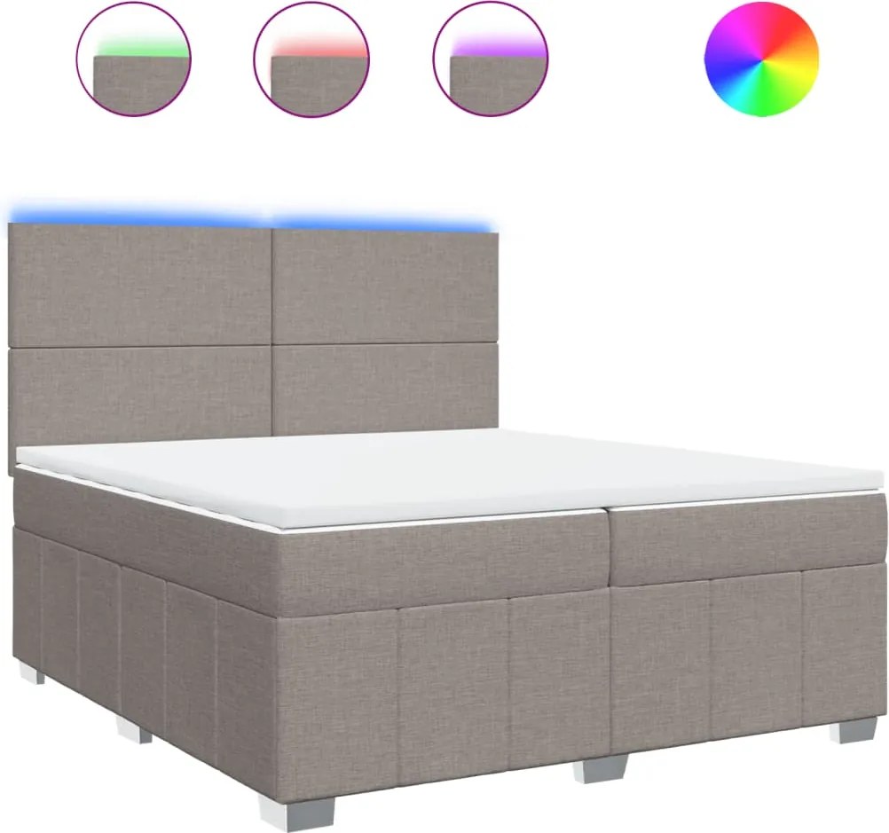Box spring postel s matrací taupe 200x200 cm textil 3294072