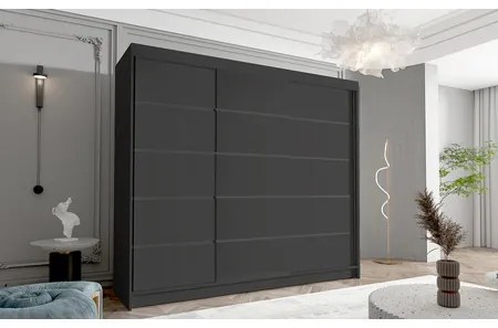 Velká šatní skříň DAVOS VII 250 cm Bílá/Černá