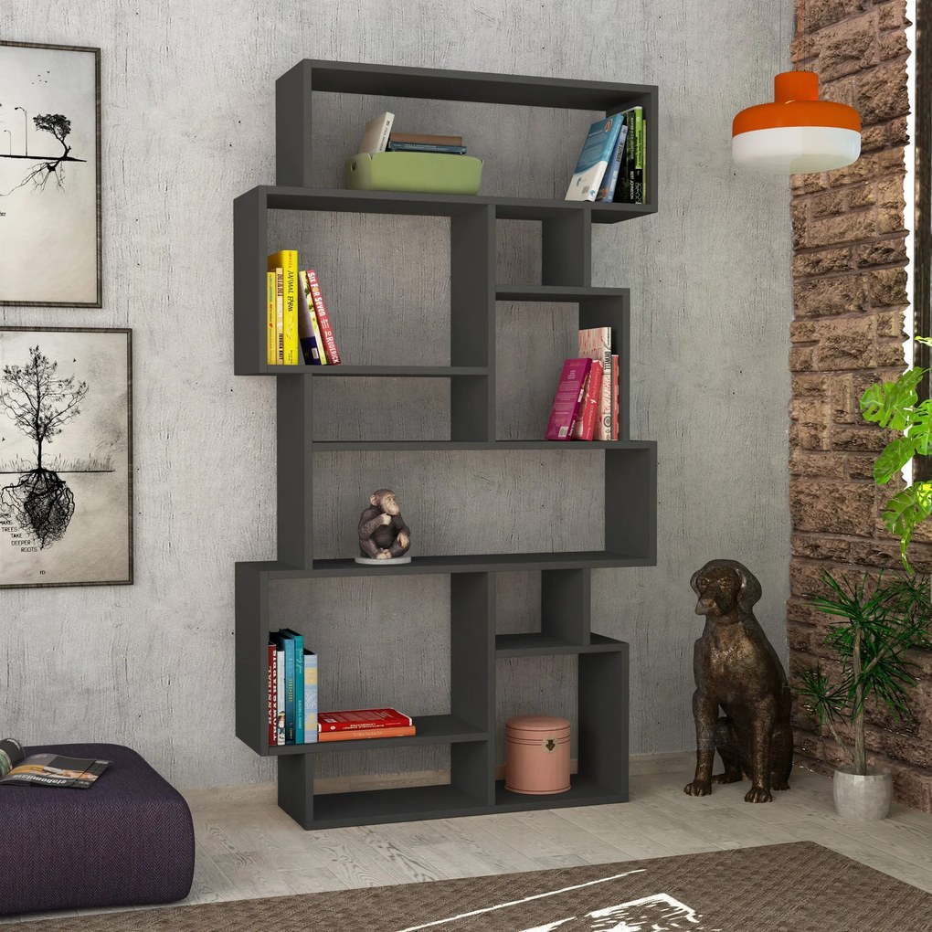 Knihovna Houseland KARMATO antracit