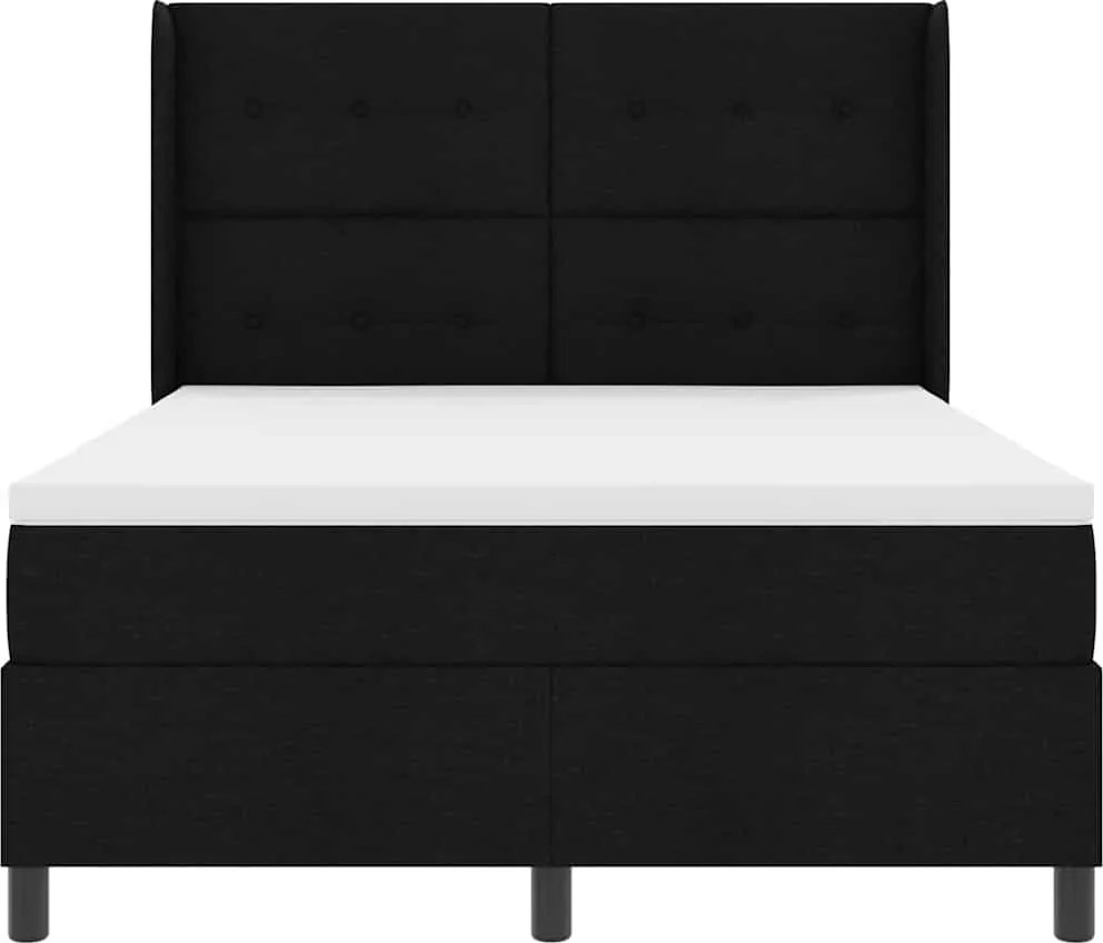 Postel s boxspringem s polštářem Černý 190 x 140 cm textil 3341639