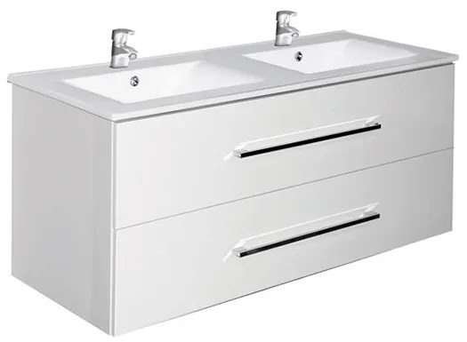 Comodo Koupelnová skříňka s keramickým dvojumyvadlem Emilio W 120