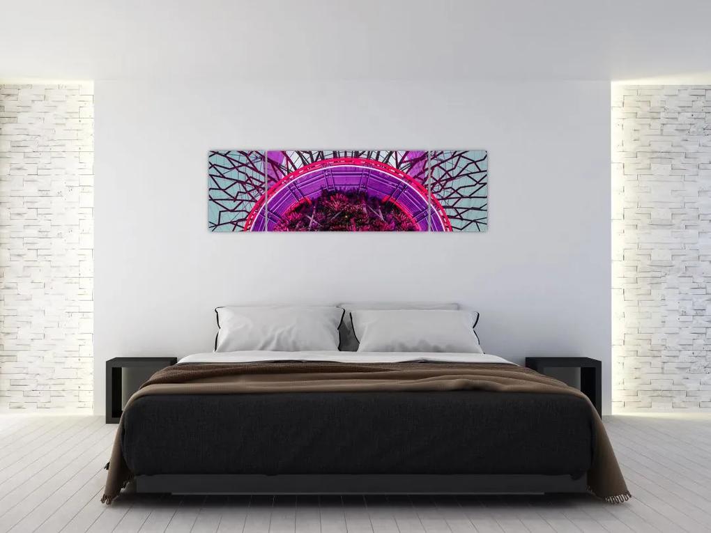 Abstraktní obraz - fialové větve (170x50 cm)