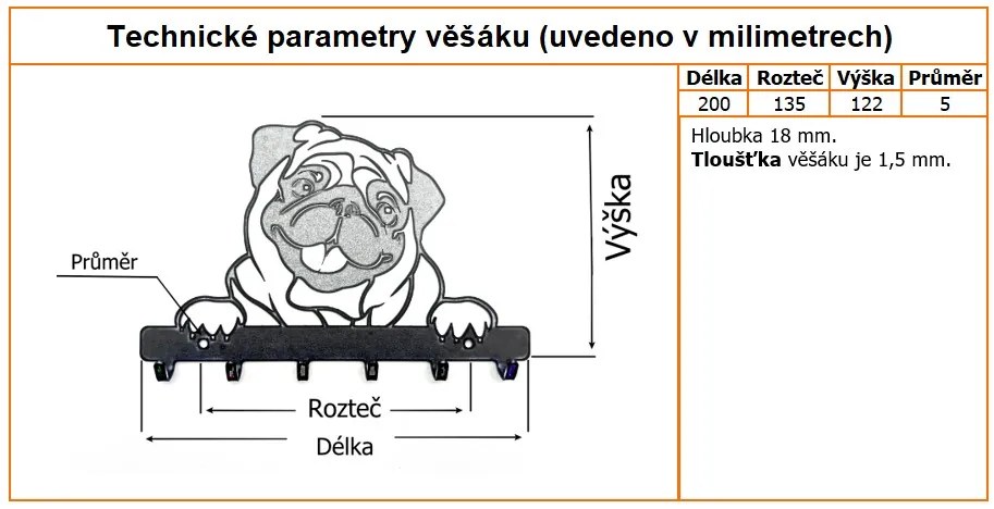 In-Design Věšák PUGY černý