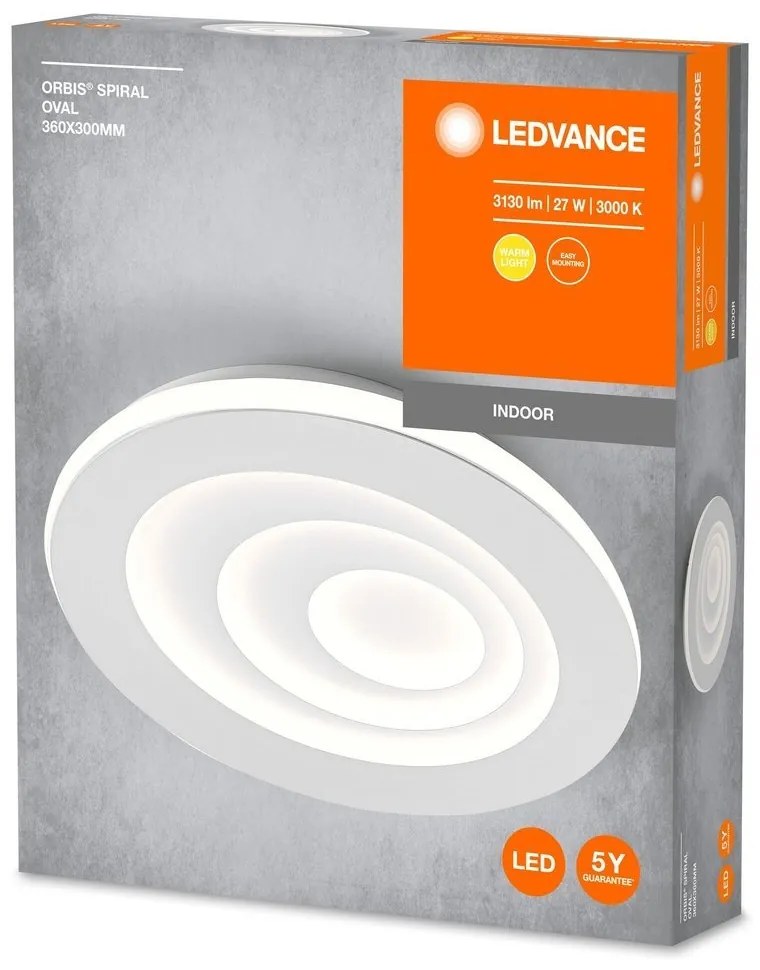 Spirálové LED stropní svítidlo ORBIS 360 x 300, teplá bílá