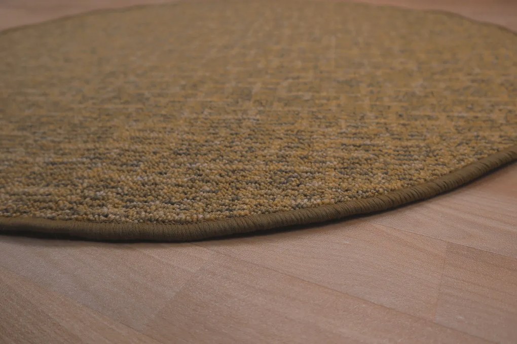 Vopi koberce Kusový koberec Alassio zlatohnědý kruh - 200x200 (průměr) kruh cm