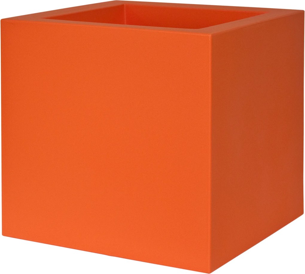 PLUST - Designový květináč KUBE,  40 x 40 cm - oranžový