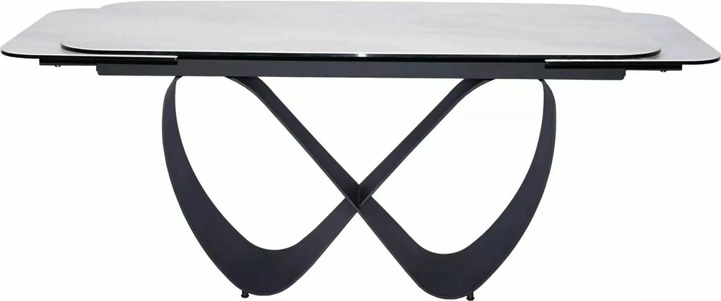 Rozkládací jídelní stůl Infinity 160/240 cm bílý mramor/černý