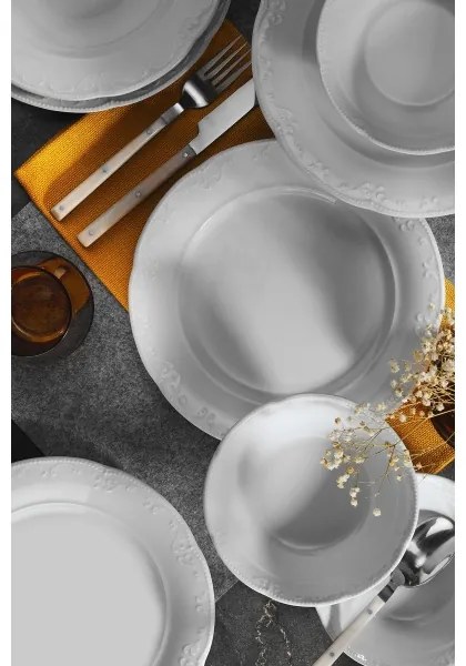 Jídelní sada 18 ks bílá/porcelán