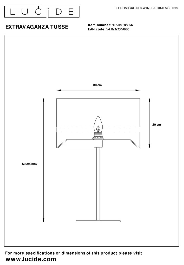 Lucide 10509/81/66 stolní lampa Extravaganza Tusse, růžová, E14, 50cm