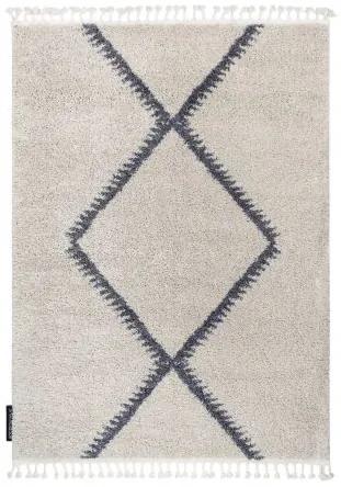 koberec BERBER MAKNES B5910, krémovo šedý střapce, Maroko Shaggy velikost 120x170 cm | krásné koberce cz