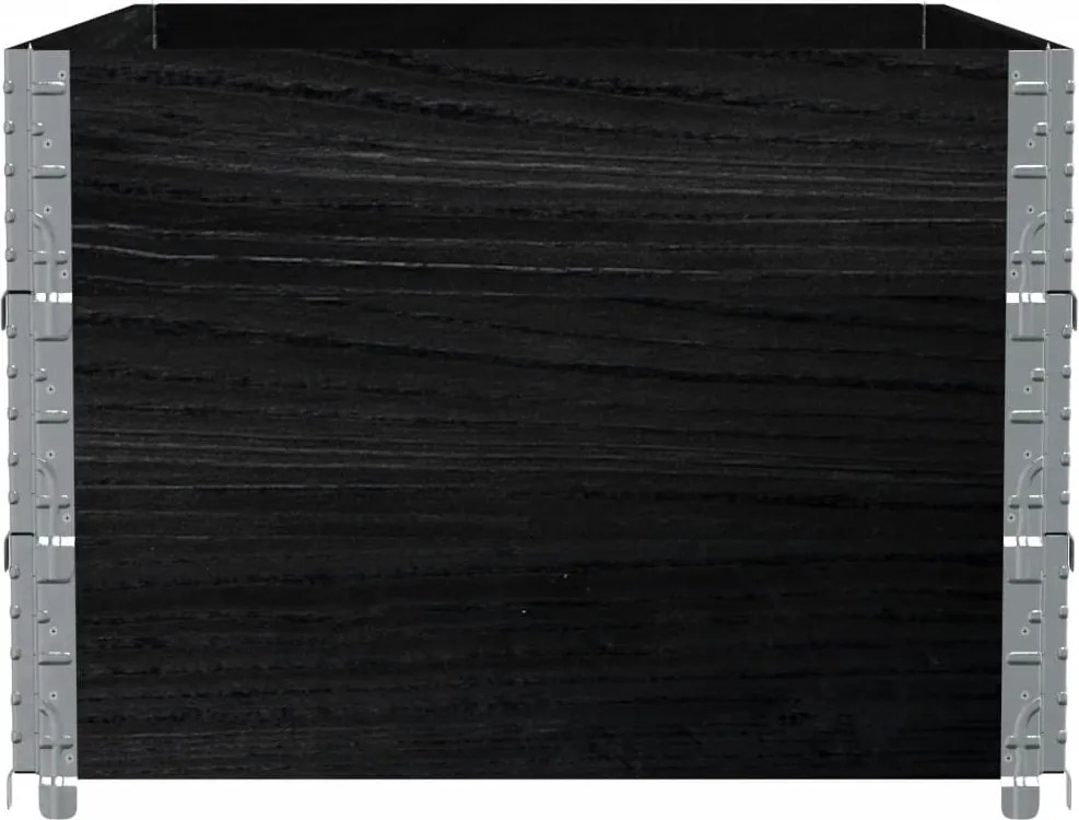 Zahradní truhlík černý 120 x 80 cm masivní borové dřevo 3295424
